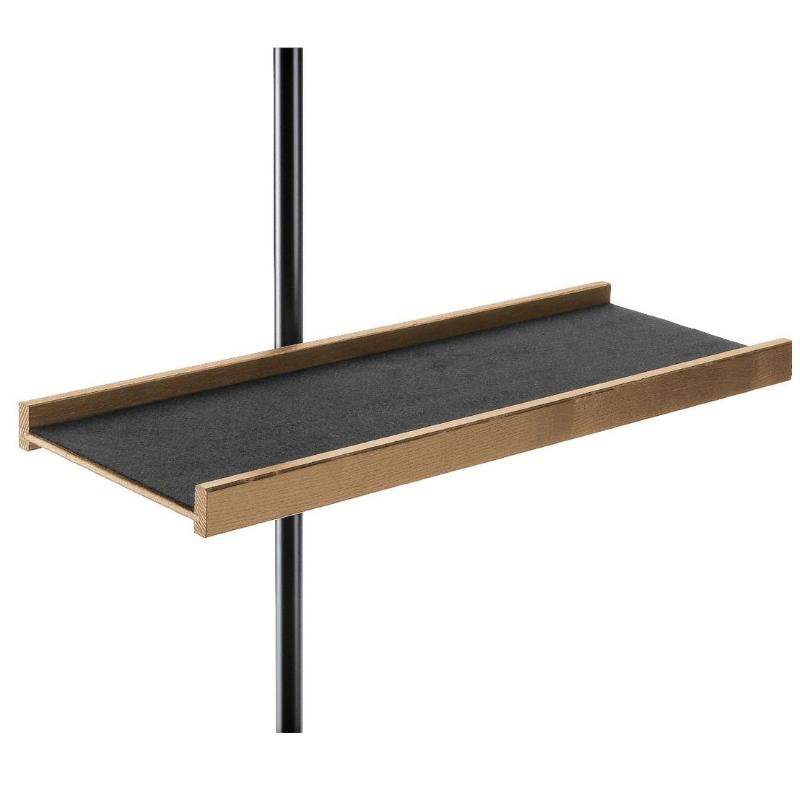 12211-000-55 практичная деревянная полочка для пюпитров, цвет орех, размеры 390х125 мм, вес 0,4 кг, крепление к стойкам с диаметром трубы до 30 мм, Konig&Meyer