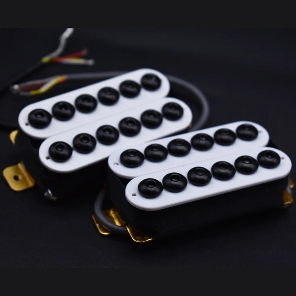 IFUNPLAY Хамбакер Звукосниматель 4-х ядерный Красный 50/52 мм для LP St Sq Черный, White Neck Bridge