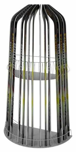 Стойка для клюшек хоккейных, вмещает 24 шт, разборная, эргономичная