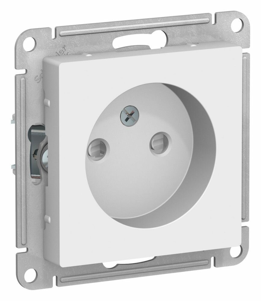 Розетка без заземления со шторками 16А SE AtlasDesign, лотос ATN001349