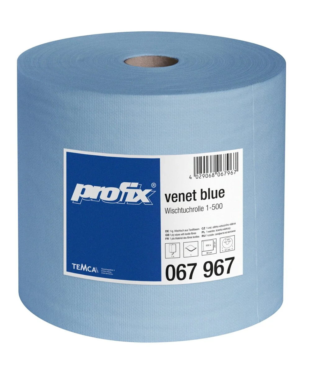 Нетканый протирочный материал Profix Venet Blue, синий (500 листов 29х38 см в рулоне)