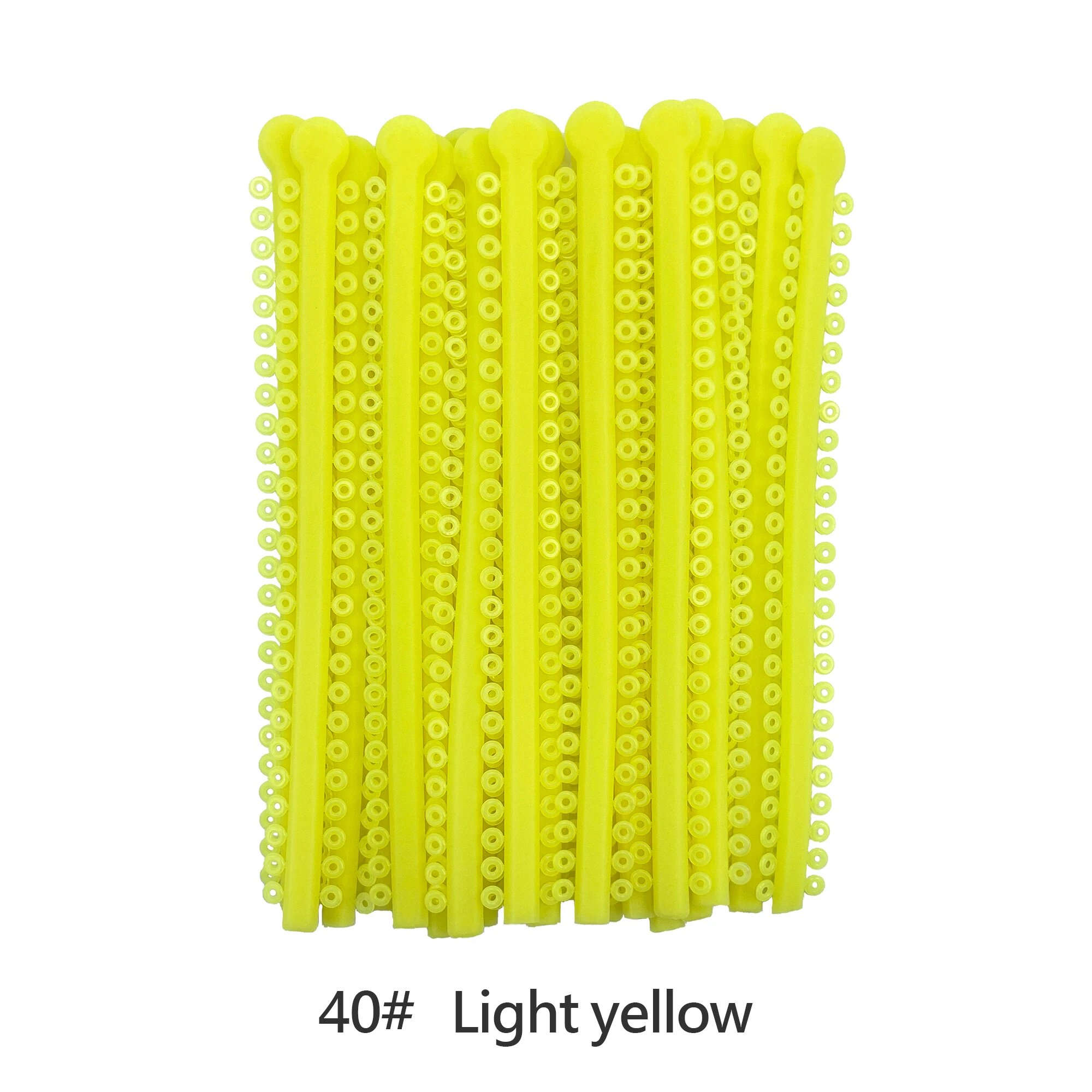 Эластичные лигатурные резинки Well CK для брекетов, 1000 шт, 21 цвет Light yellow 40