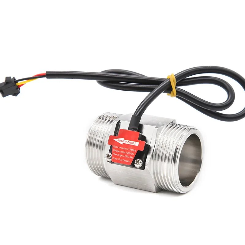 Датчик расхода воды DN32 G1.25 'Hall расходомер 3-120 л/мин расходомер жидкости DC5-24V нержавеющая сталь