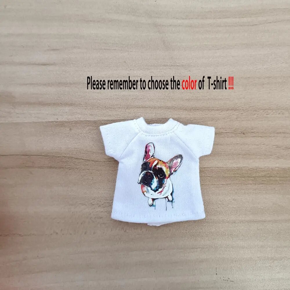 Футболка для кукол OB11 style 7, White clothes