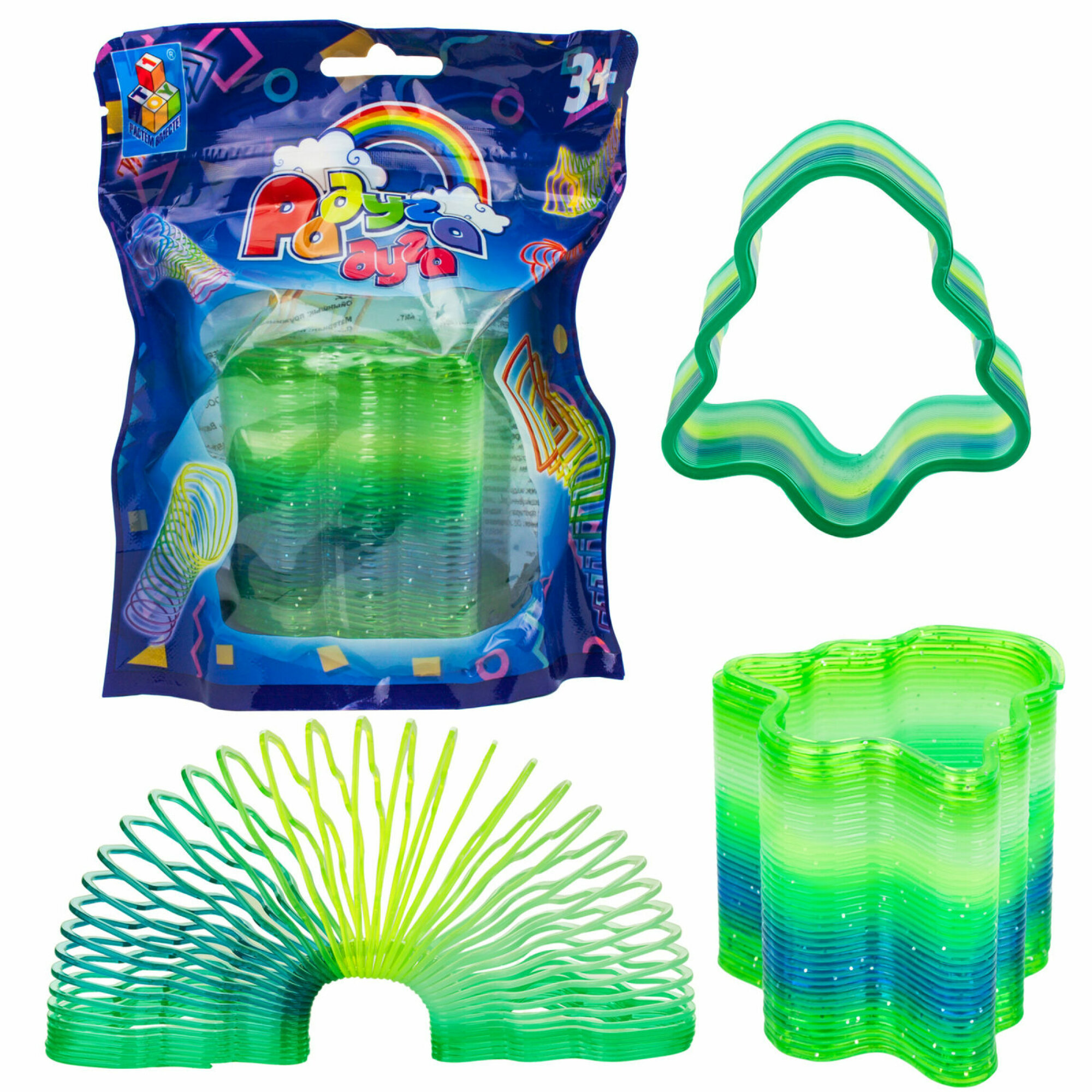 Пружинка 1TOY Радуга-дуга ёлочка 6*7 см, в ассортименте 1шт, для мальчиков, для девочек