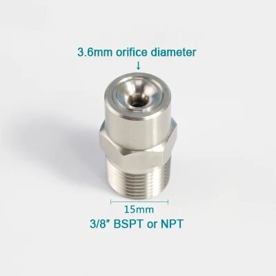 Распылитель сопло 304 нержавеющая сталь широкий угол 3 of 8-3.6mm