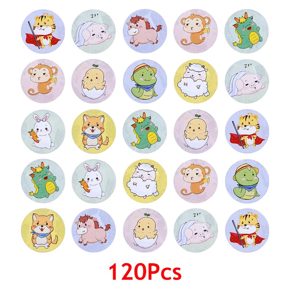 Детские мультяшные водостойкие пластыри 120 шт.