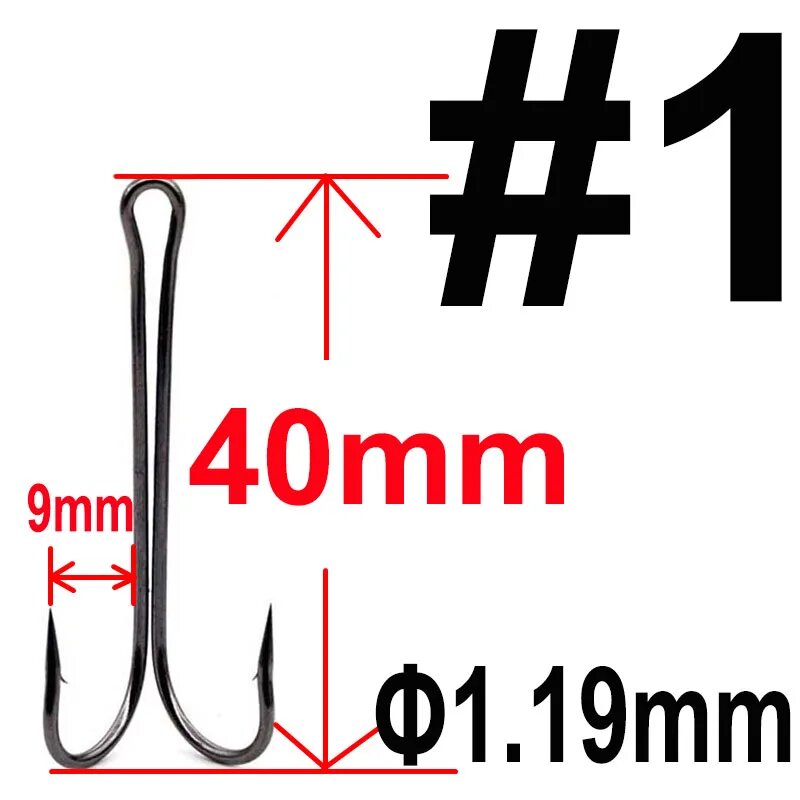 Рыболовные крючки Facifa #1, 40 мм, Ø1.19 мм, size 1