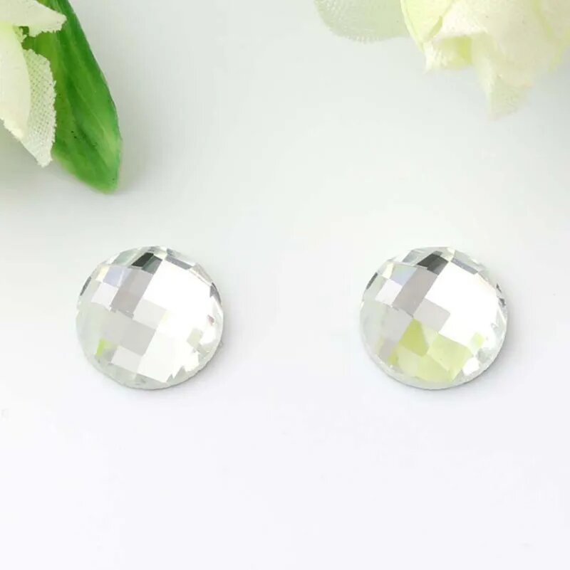 Круглые стеклянные кабошоны 6-20 мм, разноцветные Серебряный, 6mm 50pcs, Clear