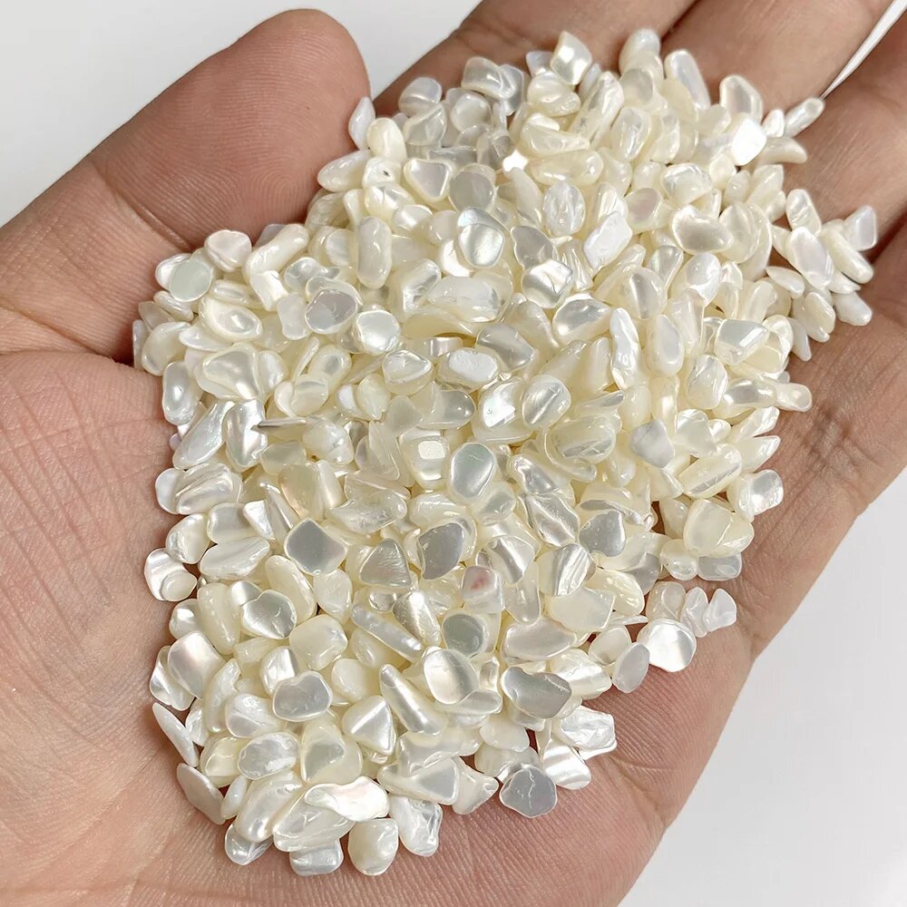 Ракушки натуральные белые, 3-5 мм, 20G, Type 10