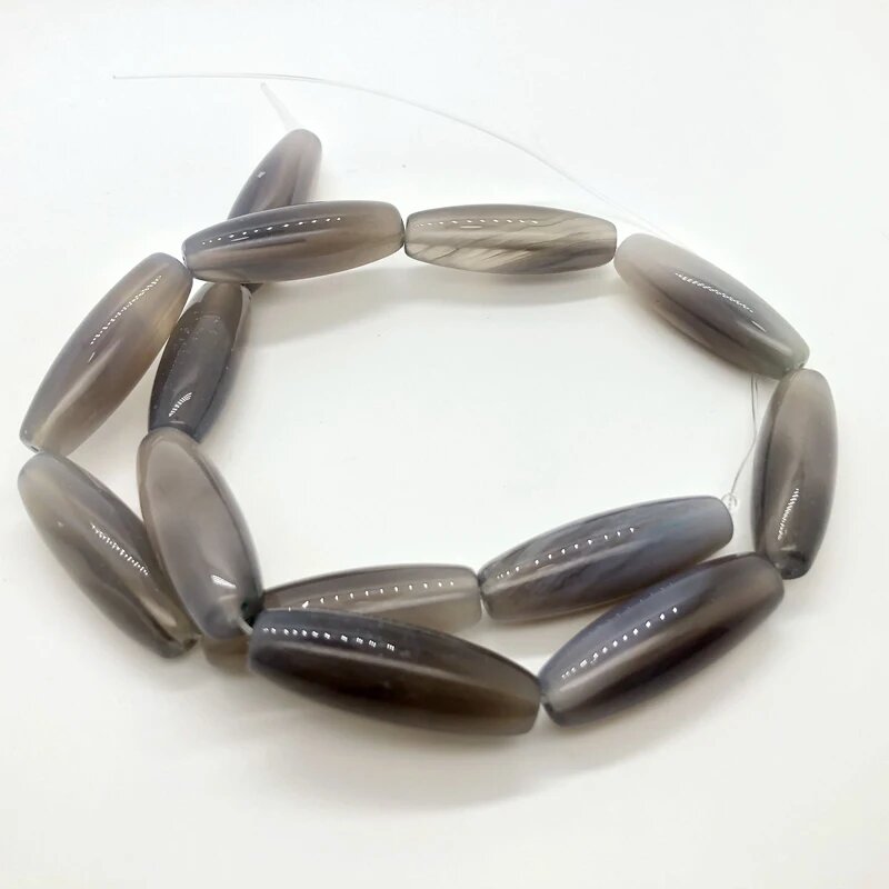 Бусины из агата 10x30 мм gray