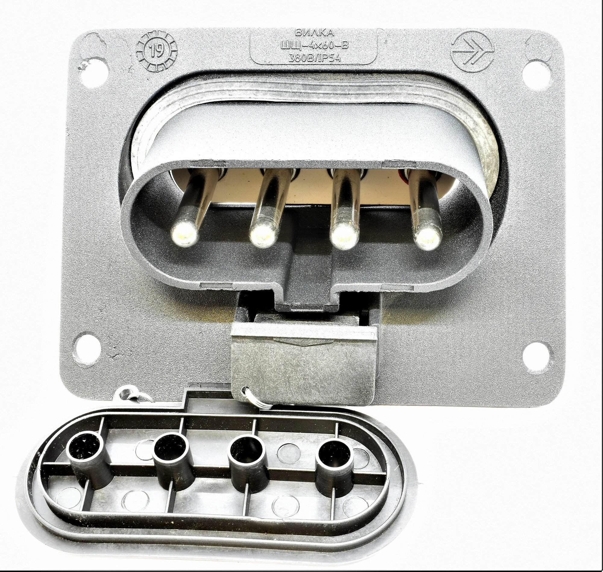 Вилка щитовая ШЩ 4х60, 60А/380В IP54 керамика, 1шт