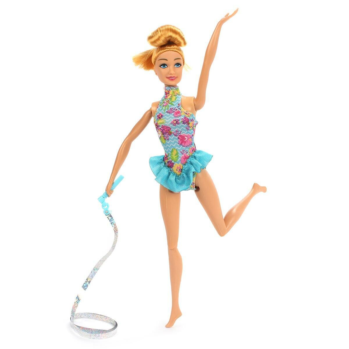 Кукла гимнастка с аксессуаром, купальник, подвижные конечности, 30 см