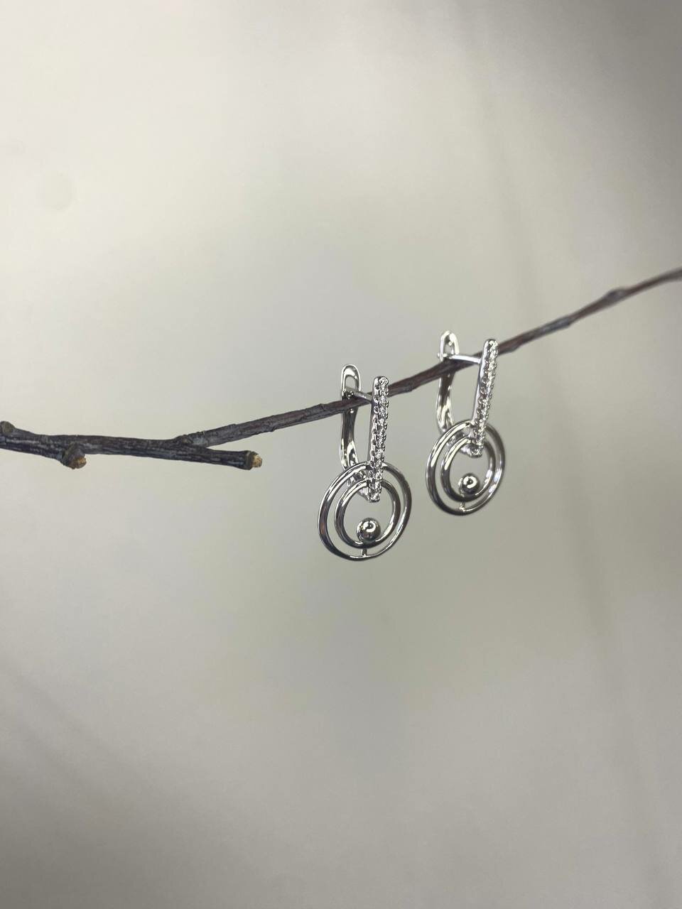 Серьги, фианит