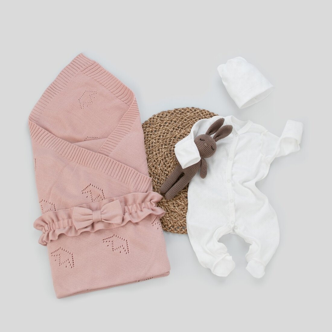 Комплект на выписку 4 предмета "Новый Бристоль", пудра, лето