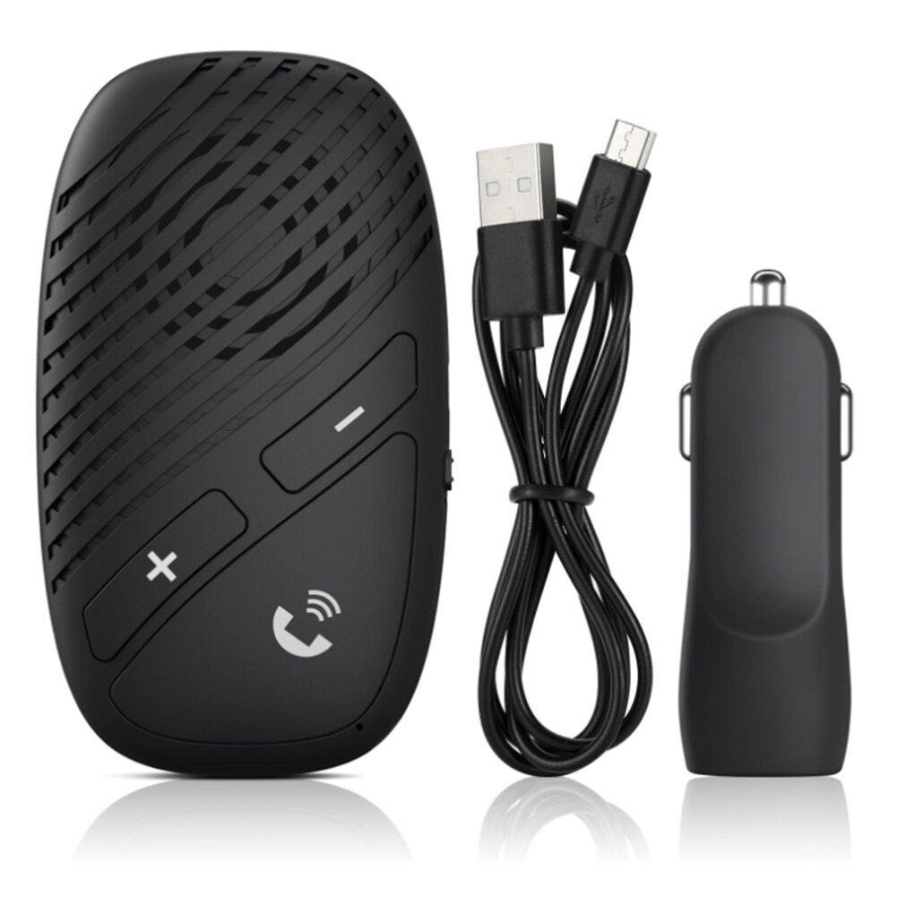 Автомобильный Bluetooth-спикерфон с громкой связью 5.0 и солнцезащитным козырьком, поддерживает 4 языка, совместим с большинством мобильных телефонов