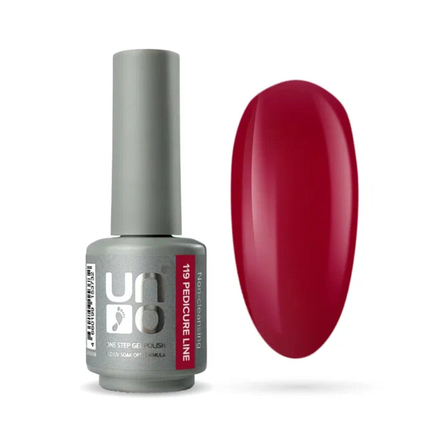 UNO, Гель-лак Pedicure Line, №119 - вишневый, 8 г