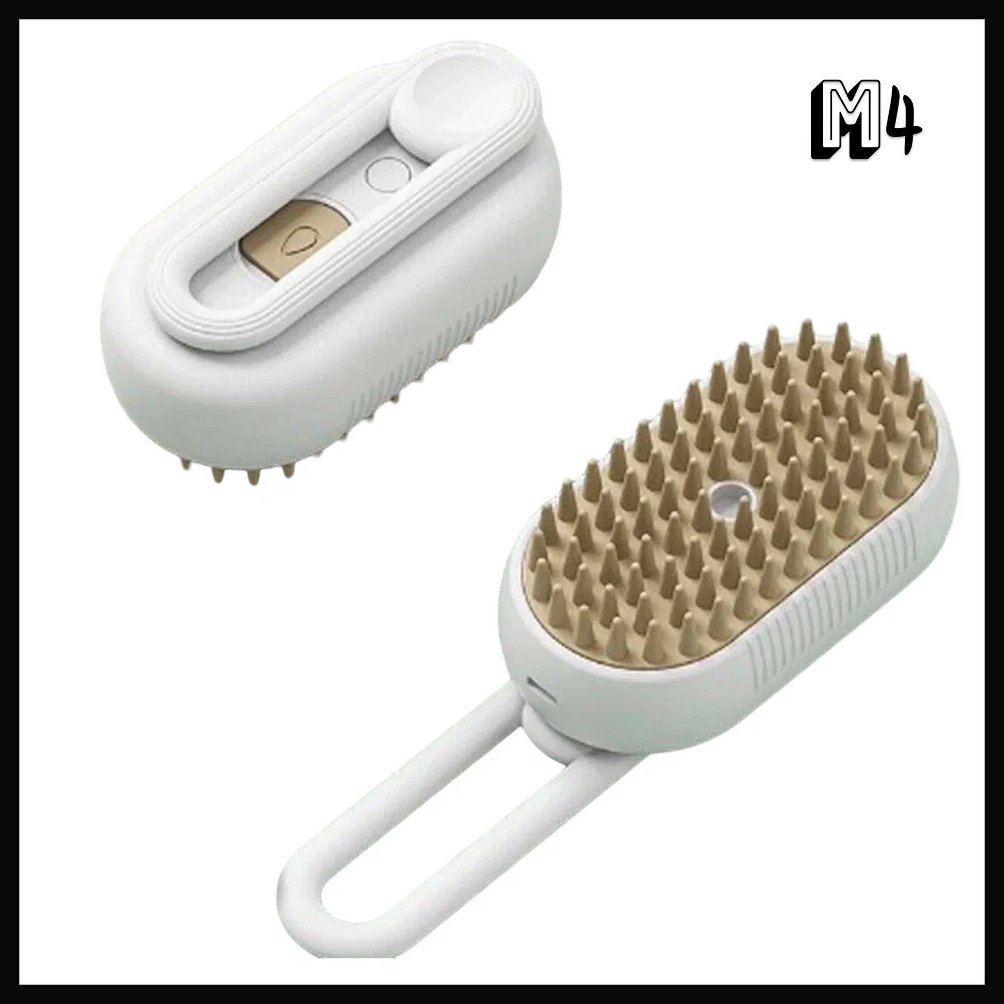 Паровая щетка для кошек и собак силиконовая расческа 3 в 1 с ручкой