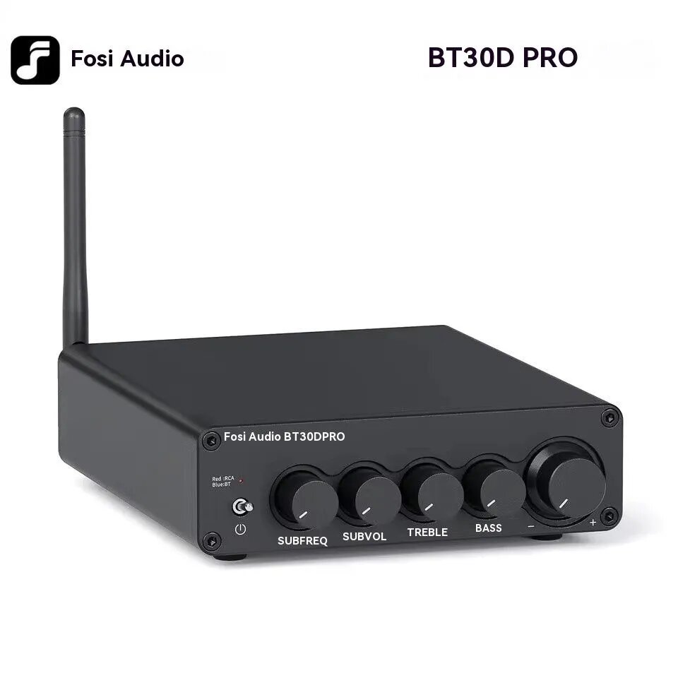 Fosi Audio BT30DPRO TPA3255 Цифровой усилитель Hi-Fi Bluetooth 5.0 Стерео сабвуфер 165 Втx2 +350 Вт 2.1-канальные колонки , черный