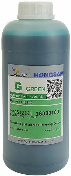 Чернила DCTec пигментные Canon Pro1000 Green (зеленый) 1000 мл