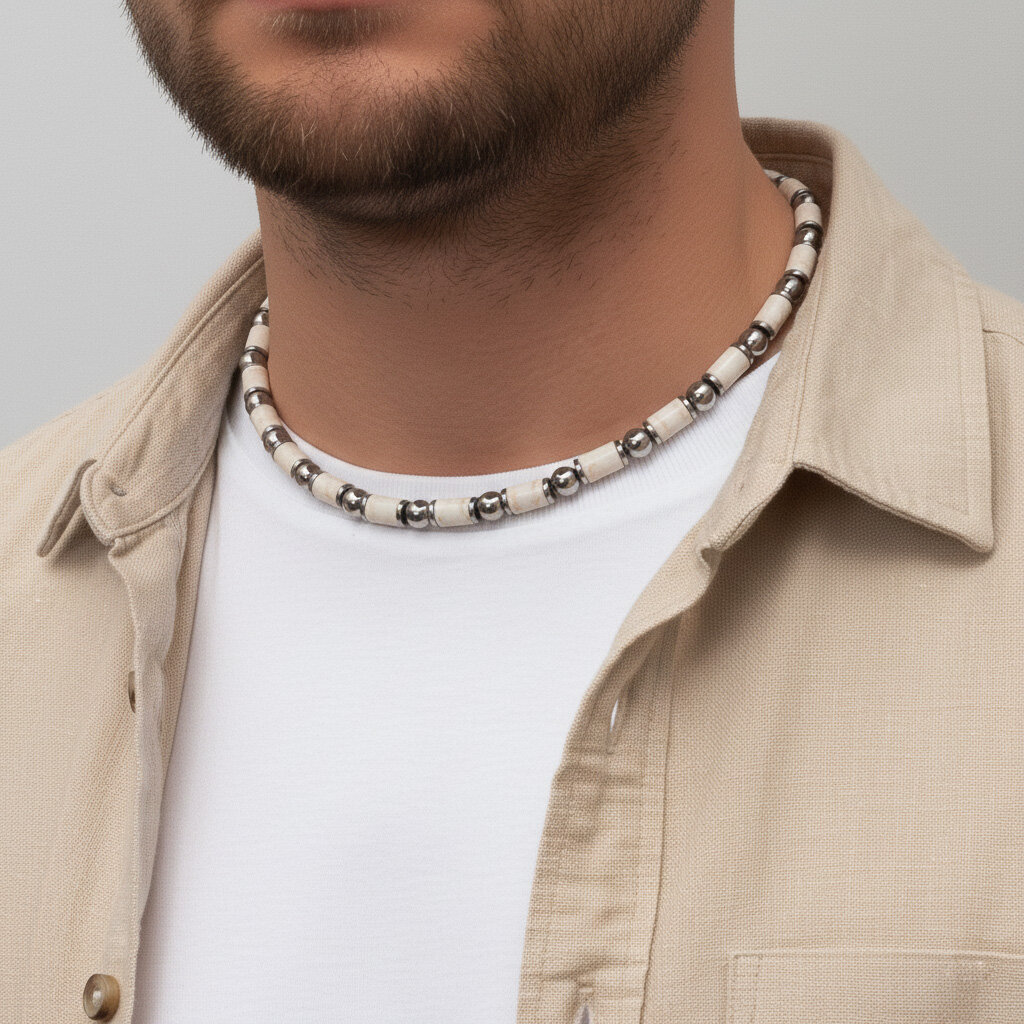 Чокер, гематит, керамика