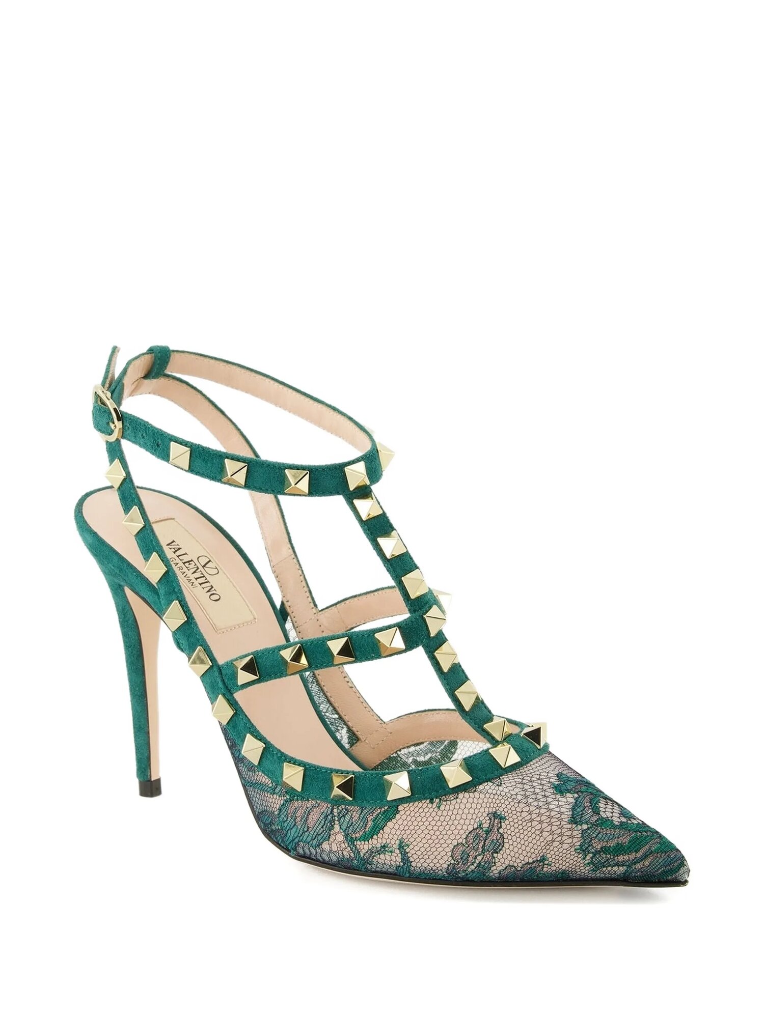 Туфли Valentino Rockstud, размер 37, green — фото 1