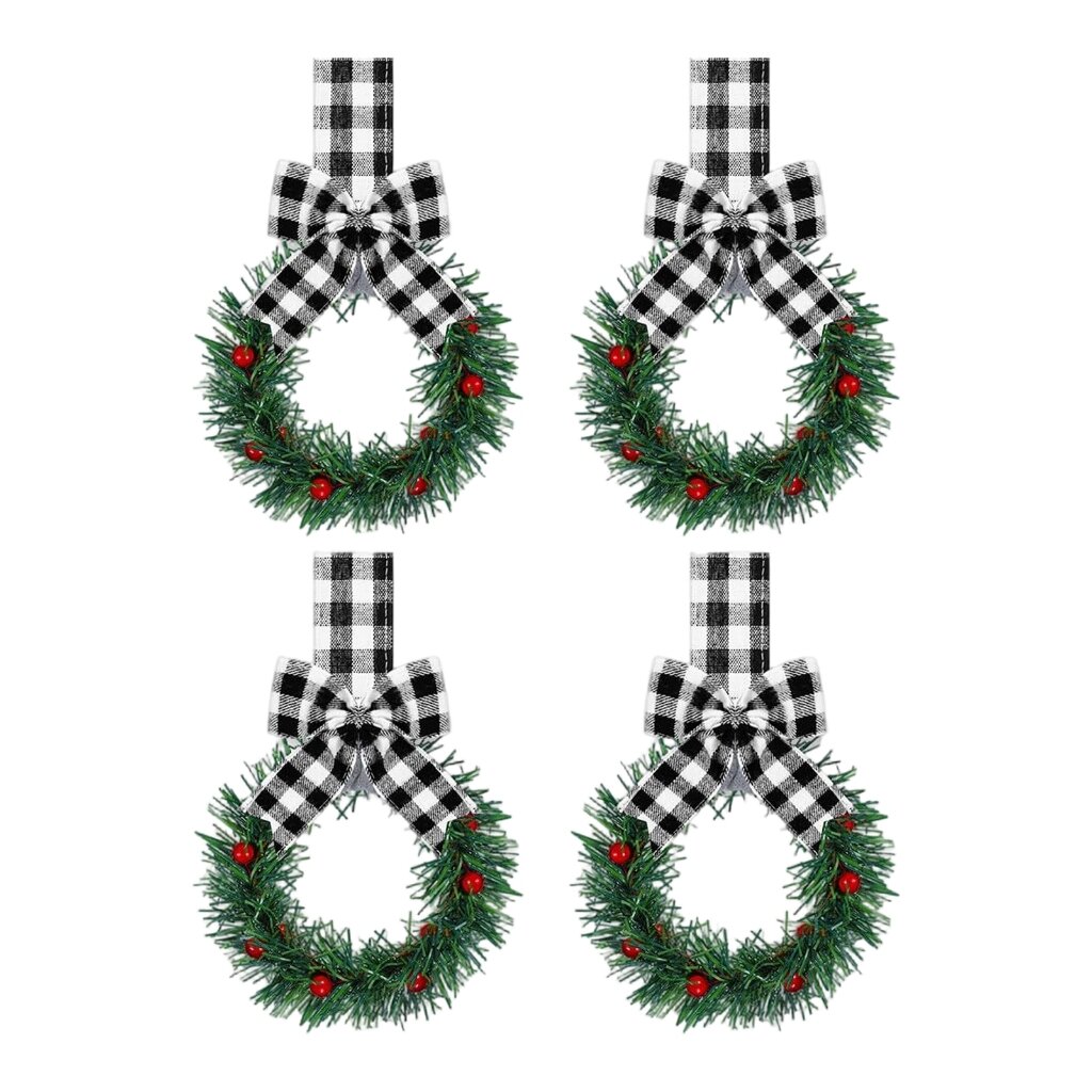 Кольцо для подвешивания ленты для галстука-бабочки в шкафу-черно-белая сетка-набор из 4 штук