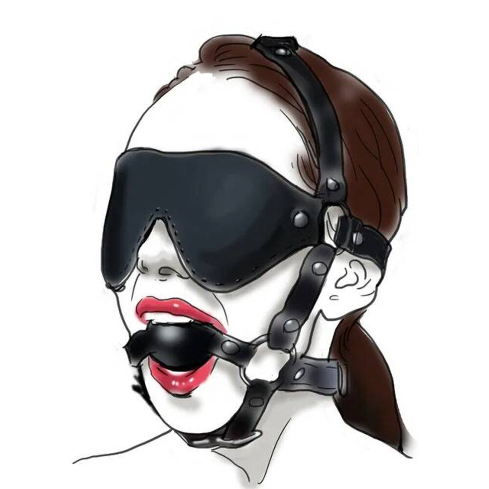 Кожаная маска для лица, кляп для рта, БДСМ-бондаж, силиконовый кляп-шар, ремень для ремня, повязка на глаза, секс-игрушки для пар