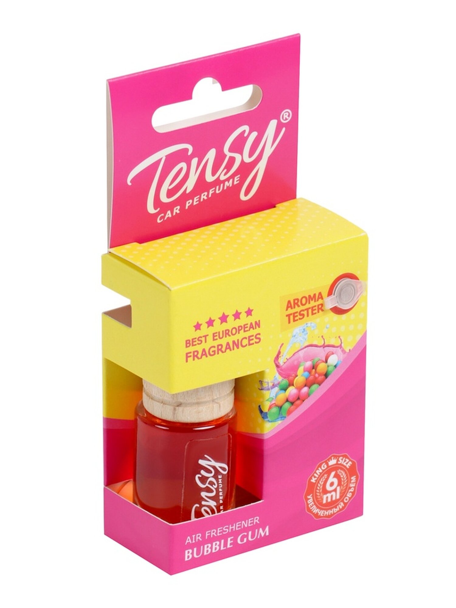 Ароматизатор Tensy ТВ-09, в бутылочке, 6 мл, 1 шт, аромат бабл гам