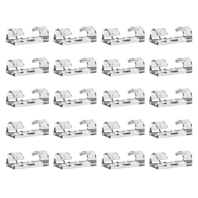 1 комплект из 20 штук, прозрачный двойной крючок и зажим для крепления лески-L