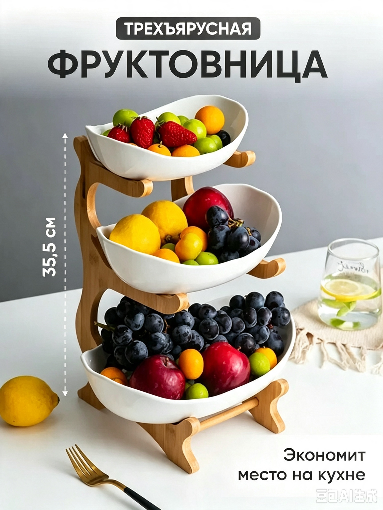 Фруктовница, диаметр 28.0 см, 1 шт