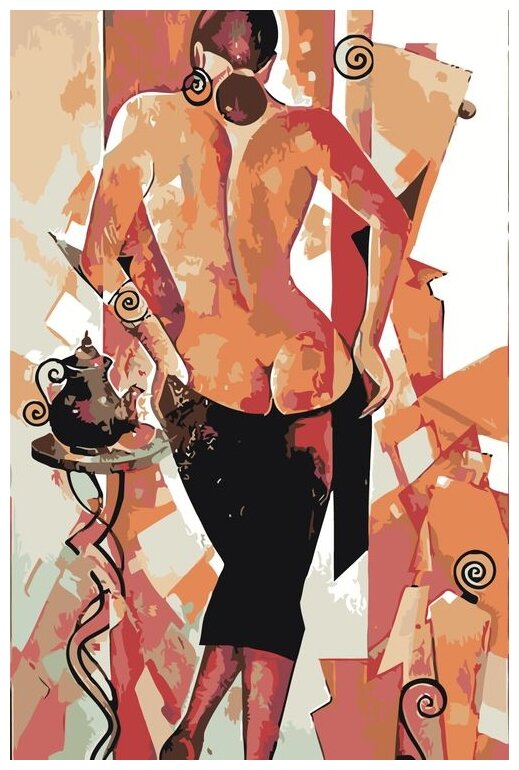 Обнаженная женщина. Экспрессионизм Раскраска картина по номерам на холсте