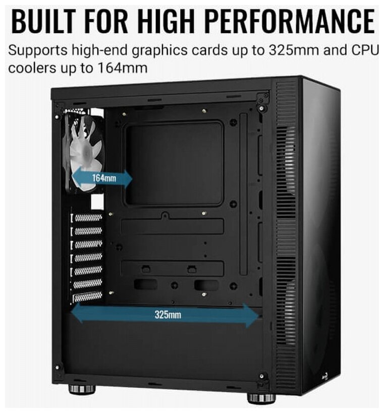 Корпус Aerocool Python-G-BK-v1 черный без БП ATX 1x120mm 2x200mm 2xUSB2.0 1xUSB3.0 audio bott PSU