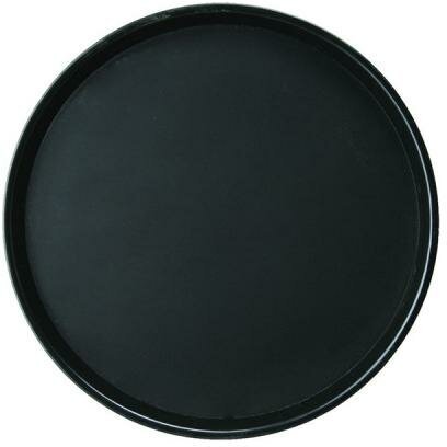 Поднос прорезиненный круглый "Проотель", полипроп, диаметр 40,5см, черный