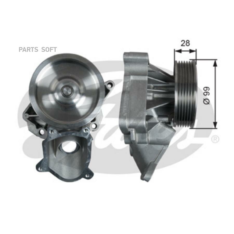 GATES WP0125 Водяная помпа 7702-10125