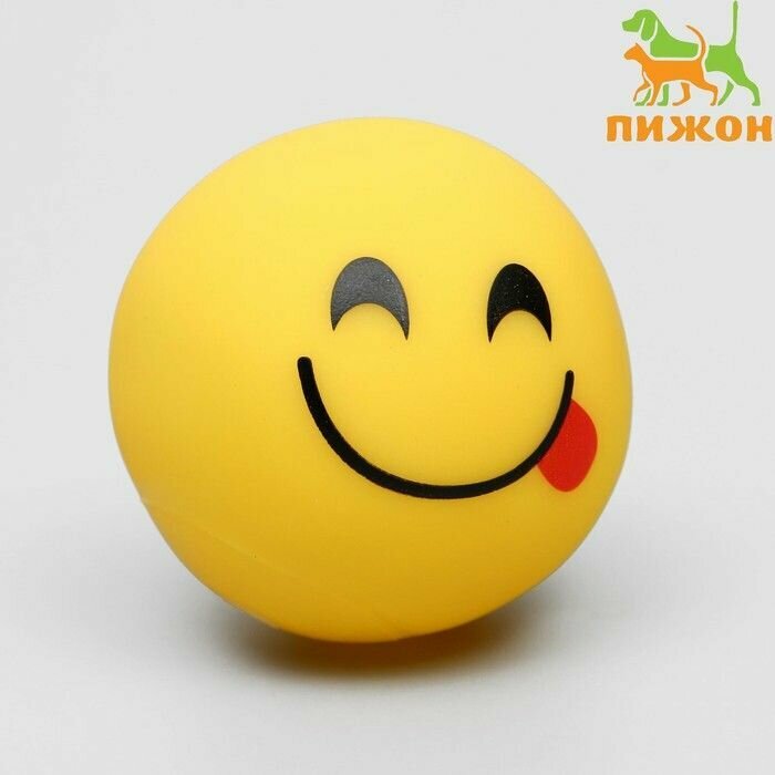 Игрушка пищащая Смайлы для собак, 6 см, микс эмоций 1 шт