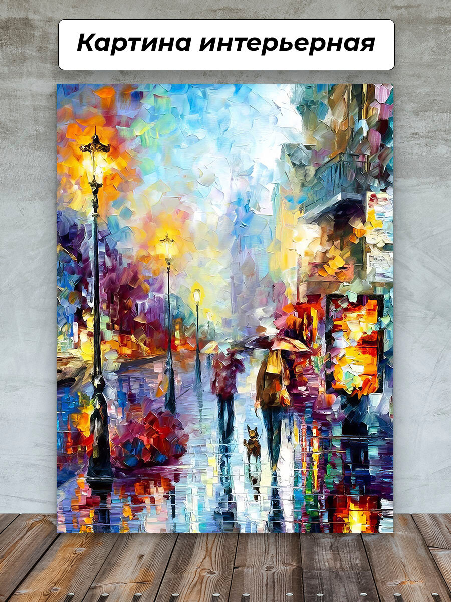 Картины для интерьера 30х40 Абстракция дождь краски