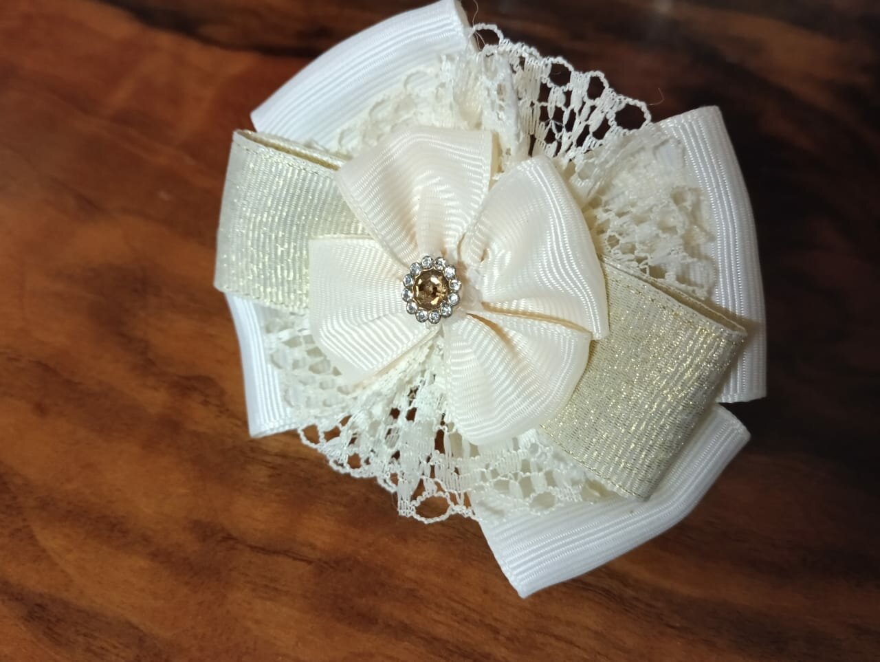 Школьный бант для волос для девочек, эйвори