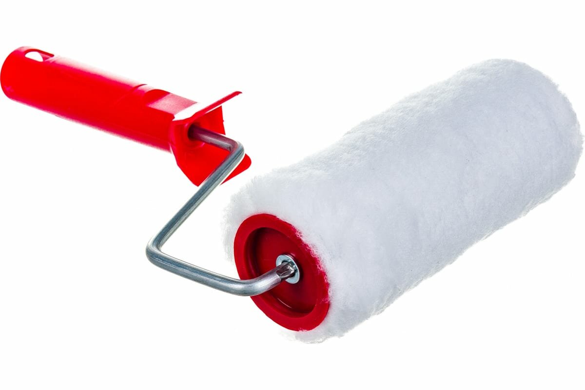 Валик в сборе искусственный мех 6 х 47 х 150мм, белый ворс 14мм, "888"