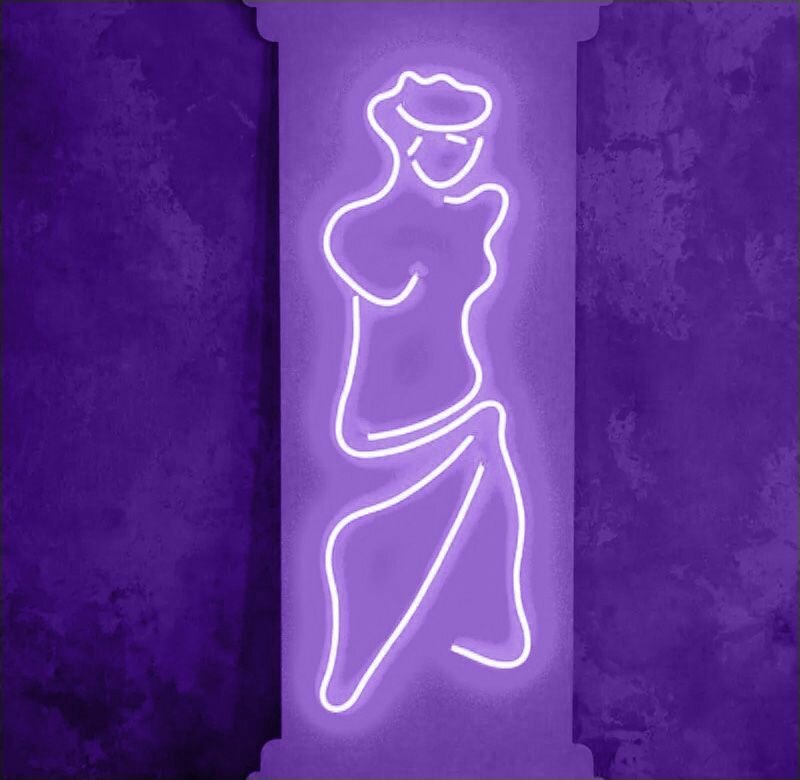 Неоновый светильник Венера, 100х45 см, фиолетовый