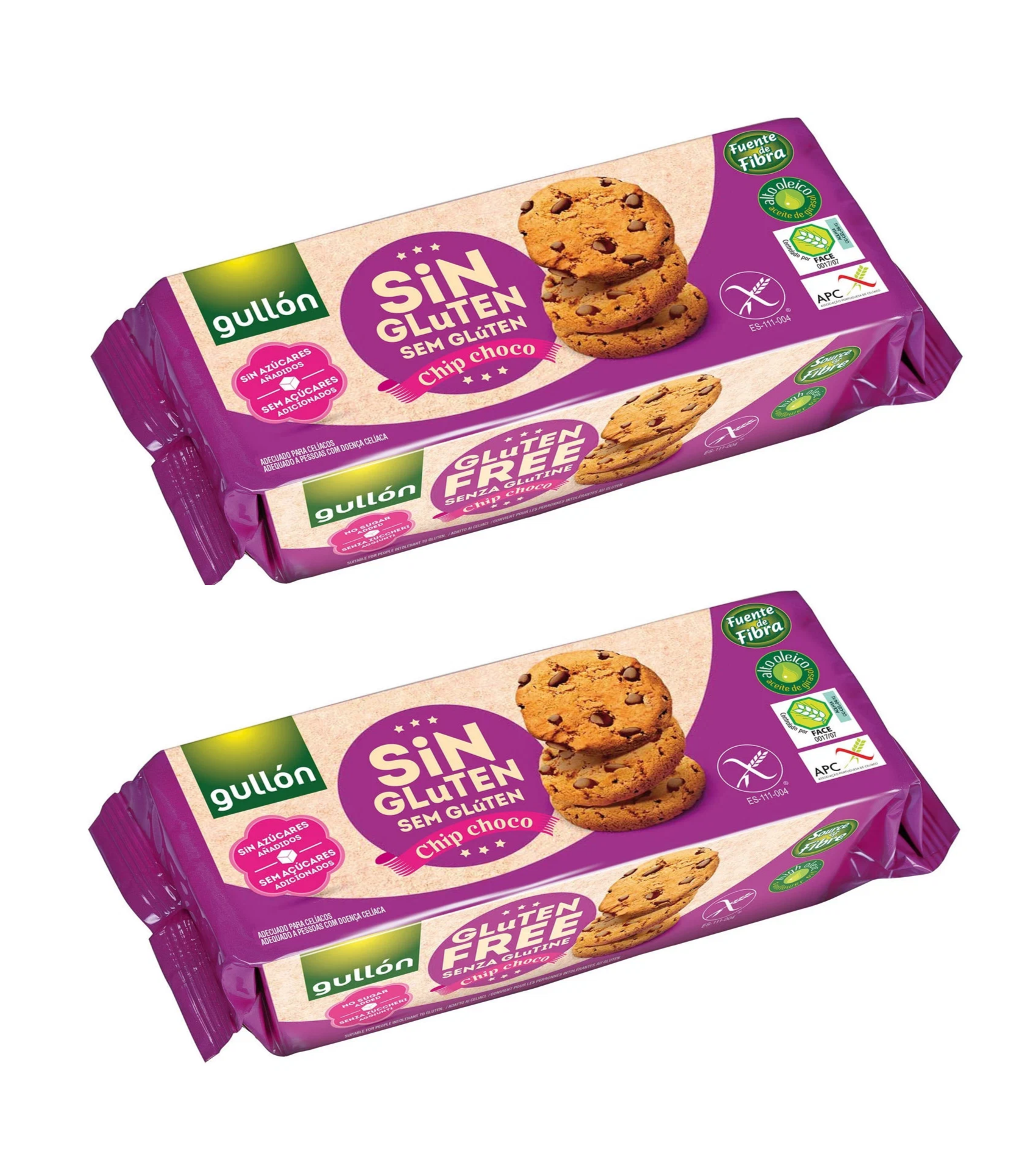 Печенье с кусочками шоколада без сахара и без глютена "Chip choko", 130 г (2 шт), т. м. Gullon