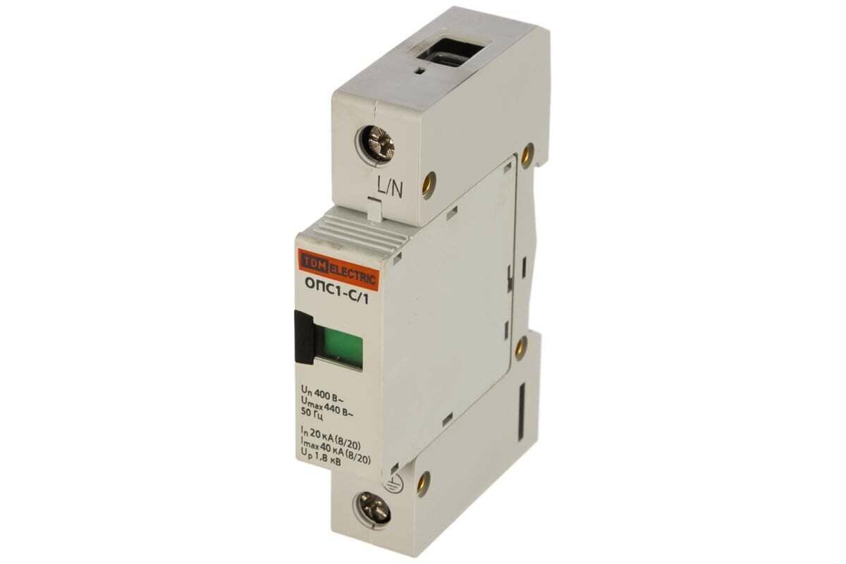 Ограничитель импульсных перенапряжений TDM ОПС1-C 1Р 20kA 400B 40kA SQ0201-0005