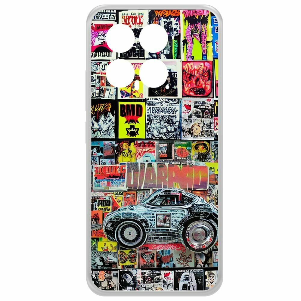 Чехол-накладка Krutoff Clear Case Автопамфлет для Xiaomi 14, с рисунком, термопластичный полиуретан (TPU)