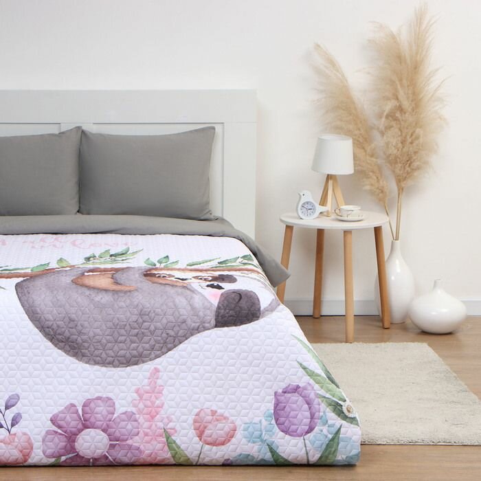 Покрывало "Этель" 1,5 сп Fall in love 145*210 5 см, микрофибра