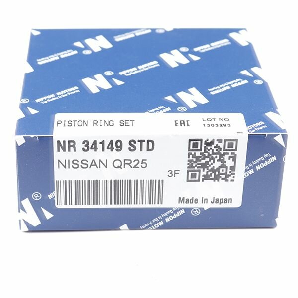 Кольца поршневые Nippon Motors NR-34149-STD Nissan X-Trail (T30); Wingroad (Y11); Serena (C24); Liberty (M12); Primera (P12); Bassara (JU30); Presage (U30); Avenir (W11) QR25 OEM 12033-8H301