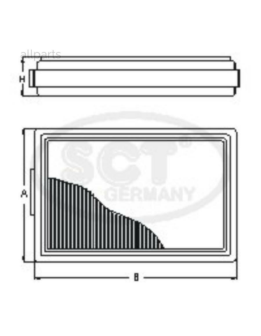 SCT GERMANY SB2151 Воздушный фильтр MITSUBISHI PAJERO III 2.5D2.5D 00-06/PAJERO IV 3.2D/3.8 07-