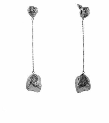 Серьги, серебро, 925 проба, родирование