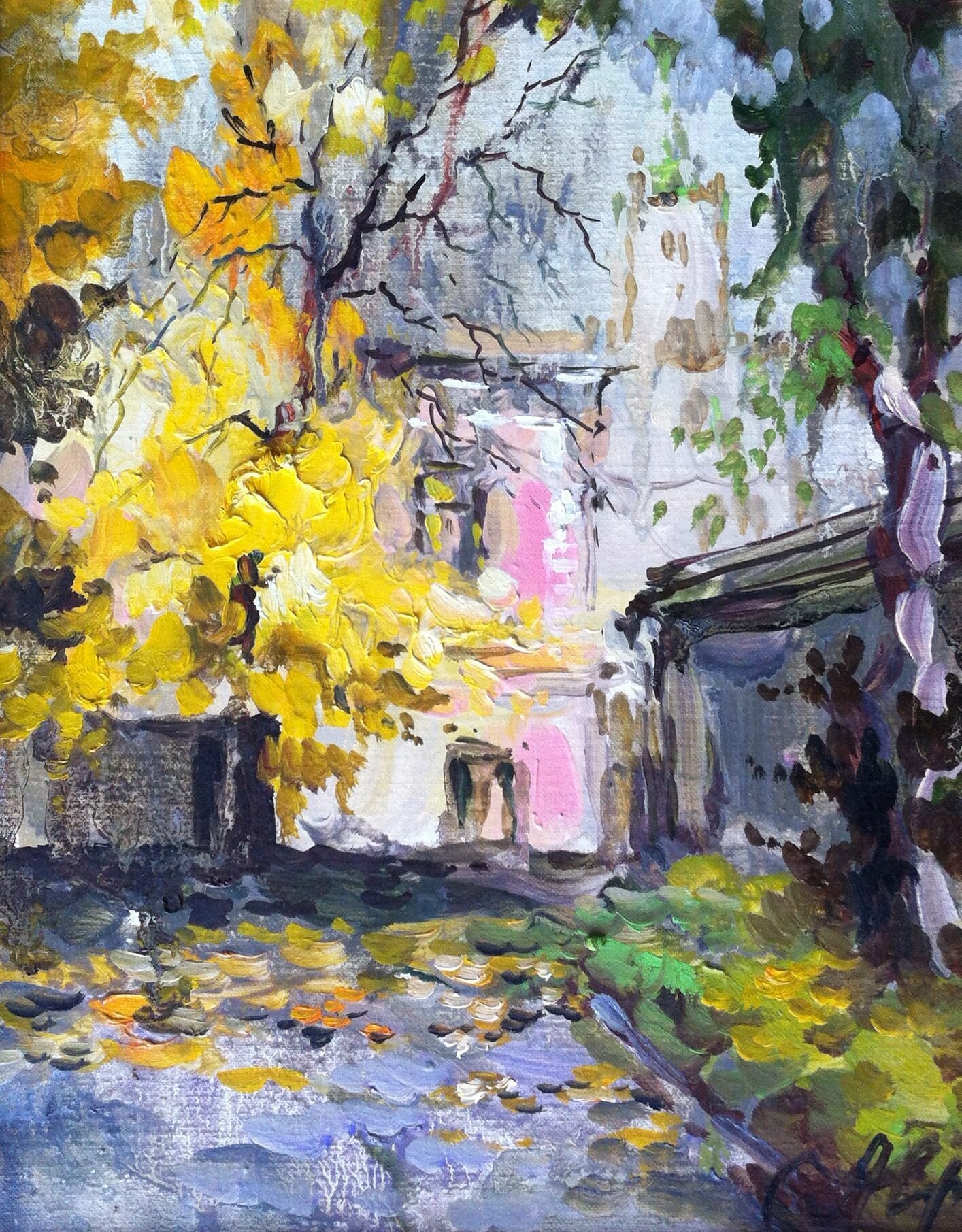 ART-Salon at Oktyabrskaya "Двор на Солянке", 25х20см, холст; масло, авторская работа ;
