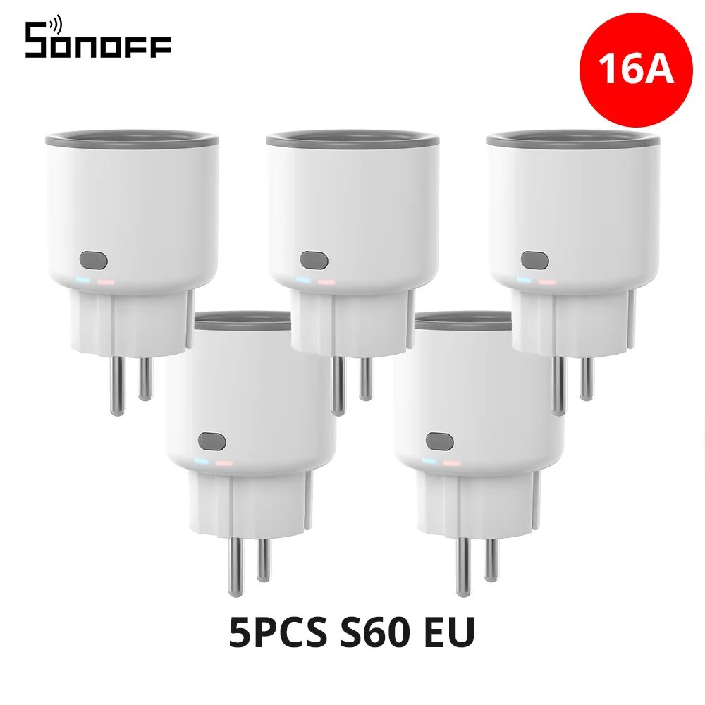 SONOFF S60 EU Wi-Fi умная розетка 1-5 шт. 5PCS S60TPF