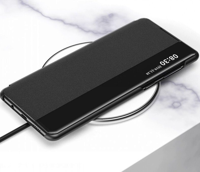 Чехол-кейс для Samsung Galaxy S22 Plus + (SM-S906B) с боковым окном водоотталкивающий черный